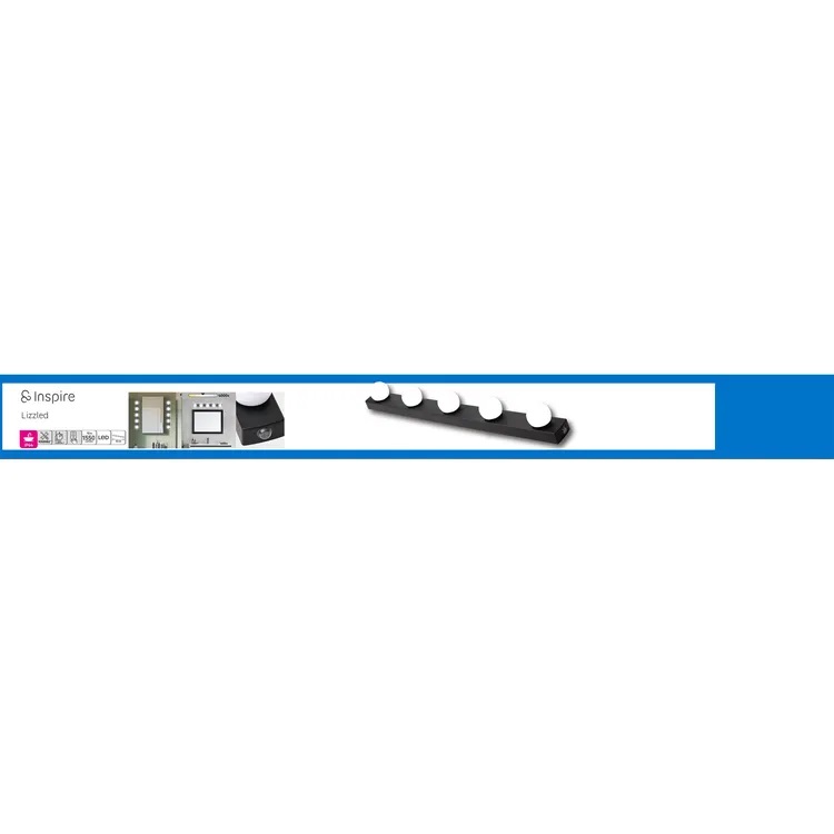 CH-89742004-LUM - Applique LED salle de bain Lizzled L.60 cm, 5 boules ...